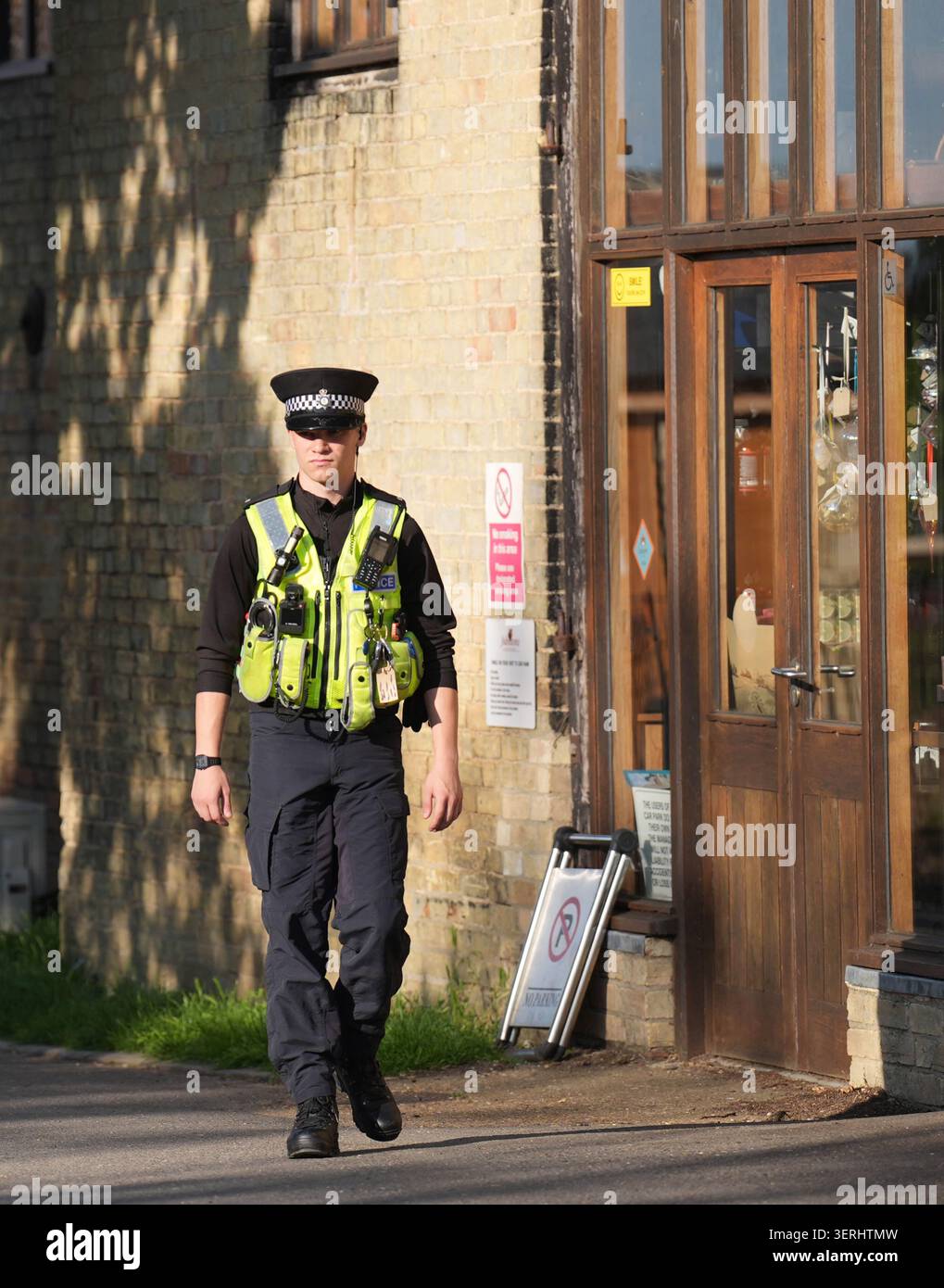 Police at Johnson's of Old Hurst, in Huntingdonshire, where a man has ...