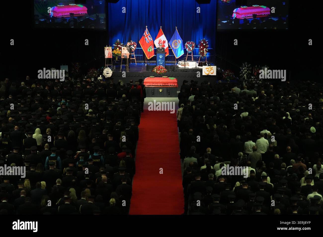 Chief Superintendent Karl Thomas speaks during funeral service for OPP ...