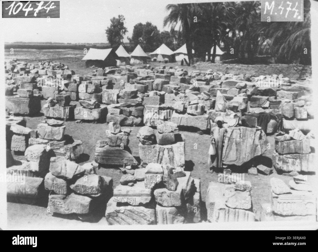 Bisson de la roque excavation documentation egypt Black and White Stock ...