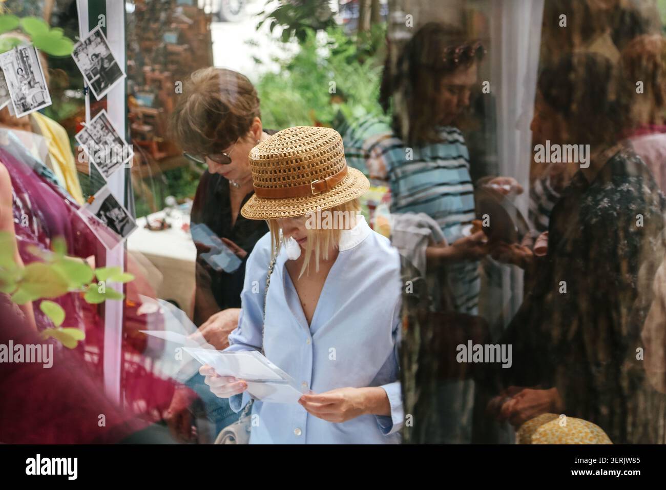 Customers chose retro photos at the local flea market in central Moscow ...