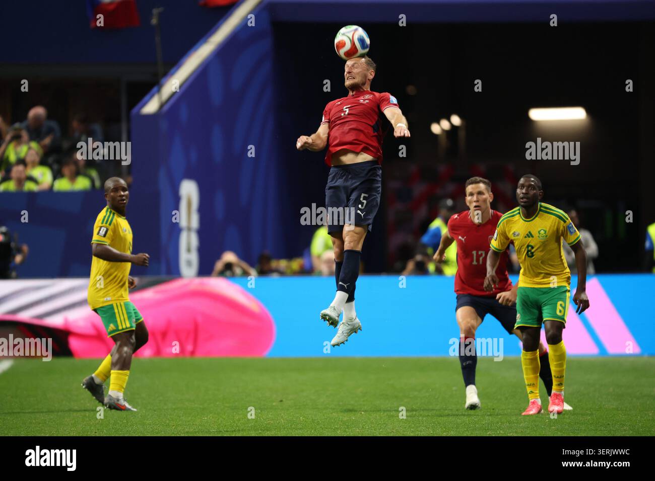 Atlanta, USA 18th June 2026.Vladimir Coufal of Czechia jumps for a ...