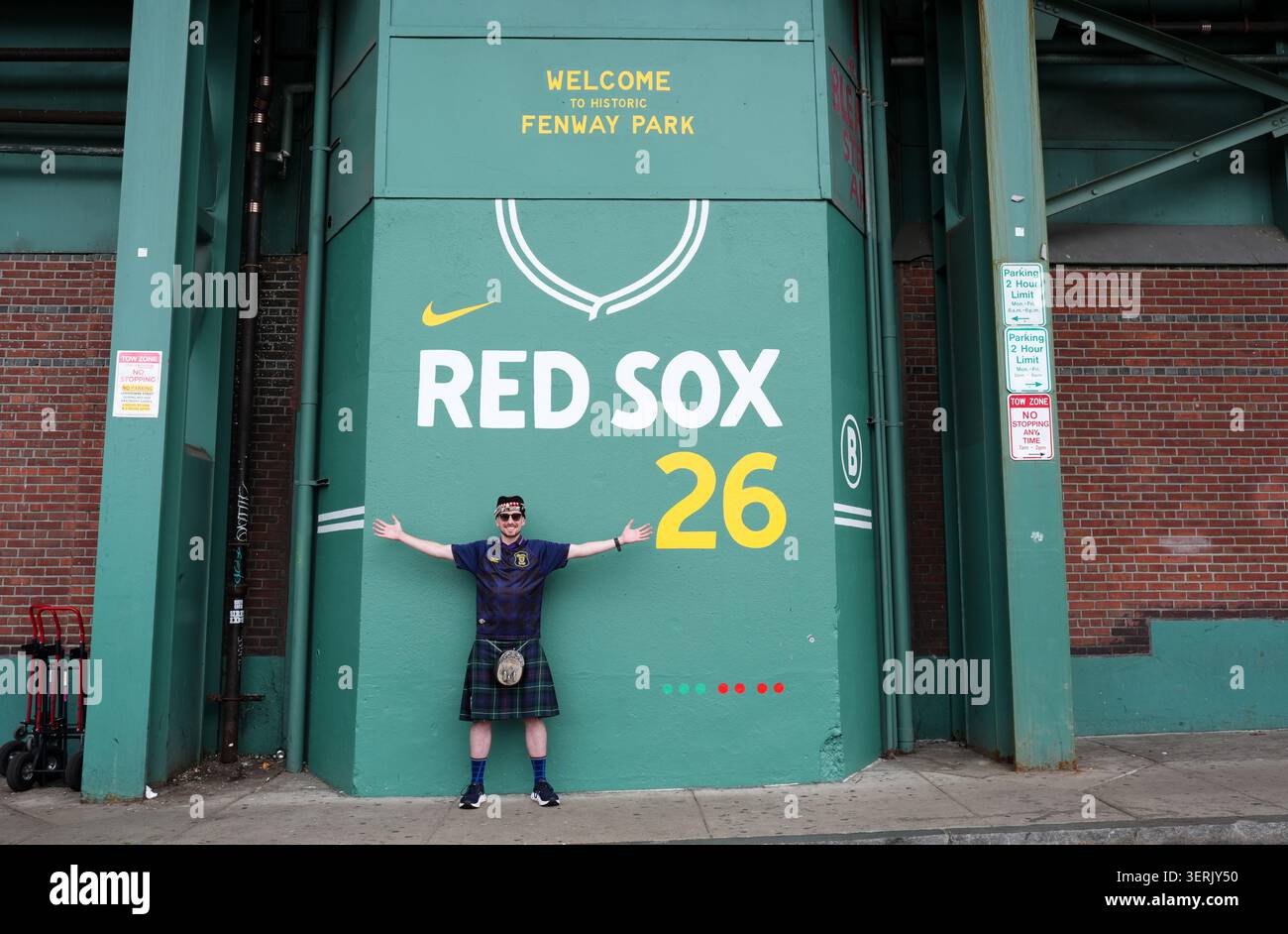 A Scotland fan at Fenway Park in Boston ahead of the FIFA World Cup ...