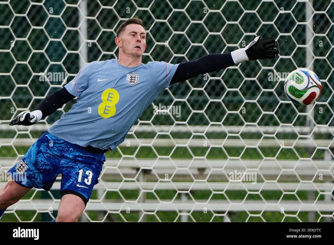 England goalkeeper Dean Henderson practices for the World Cup soccer ...