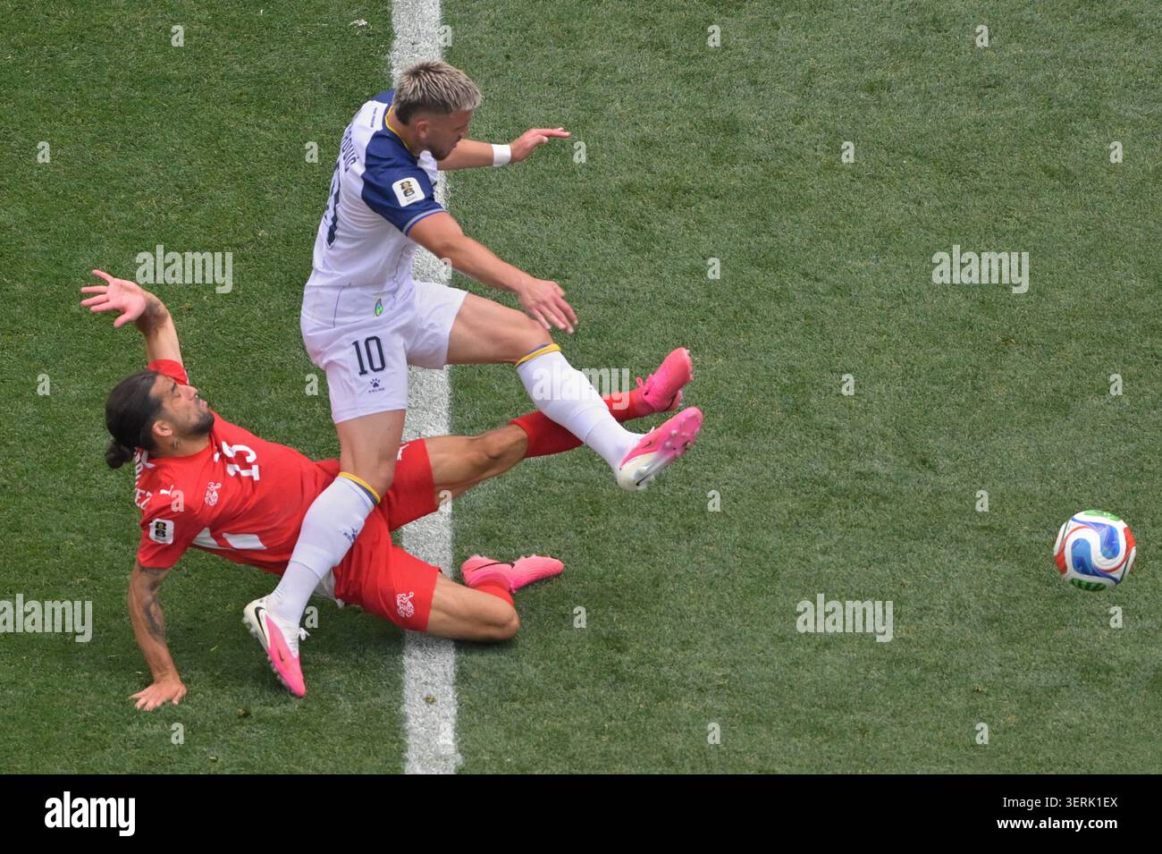 Switzerland's Djibril Sow (15) tackles Bosnia's Ermedin Demirovic (10 ...