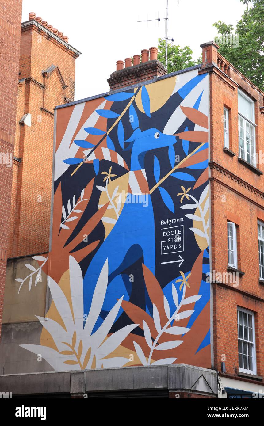 Street mural for Ecclestone Yards, a leafy courtyard with independent ...