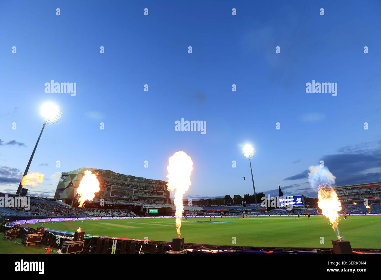 A pyrotechnics display during the ICC Women's T20 World Cup match at ...