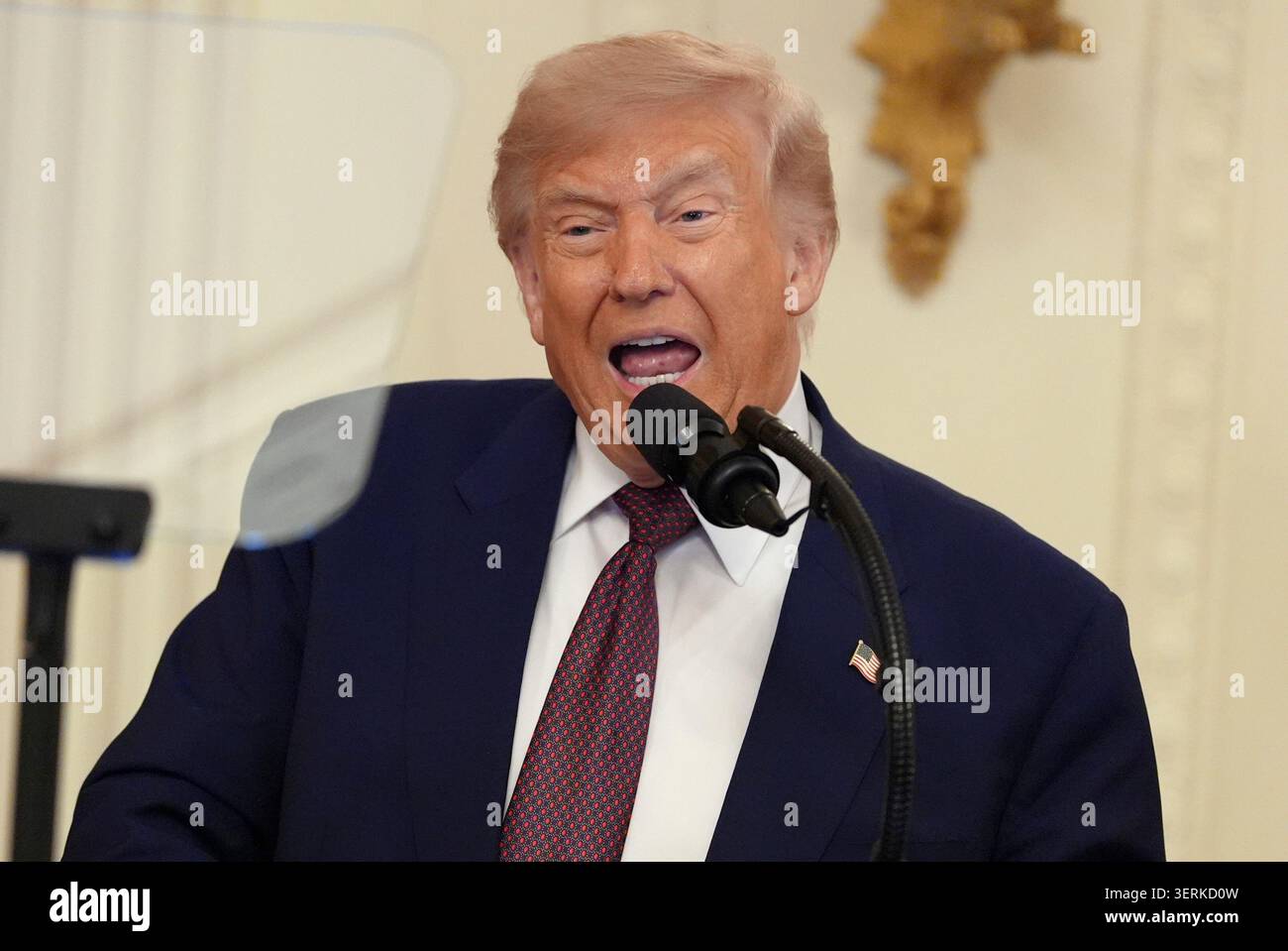 President Donald Trump speaks during a Medal of Honor ceremony in the ...