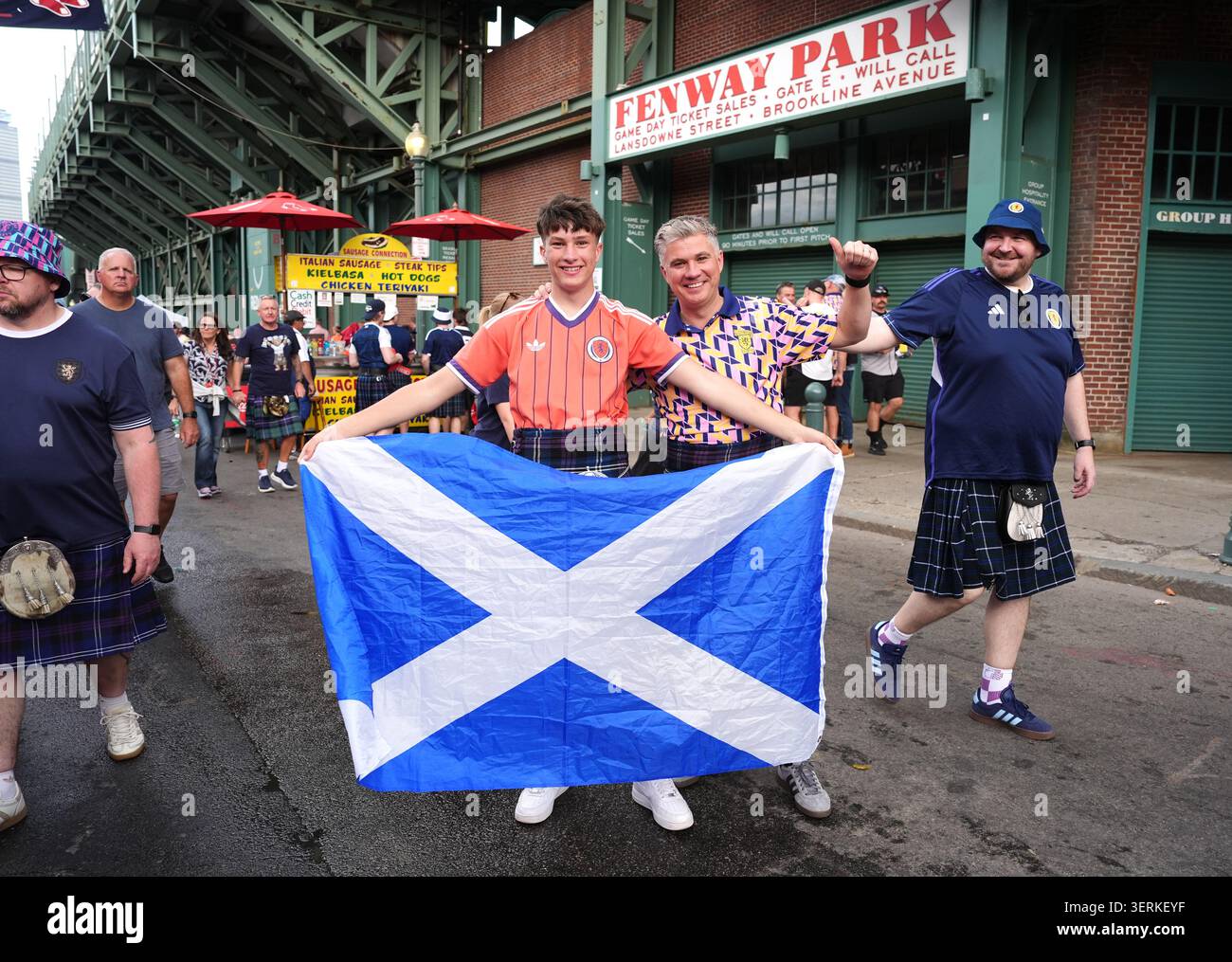 Scotland fans at Fenway Park in Boston ahead of the FIFA World Cup ...