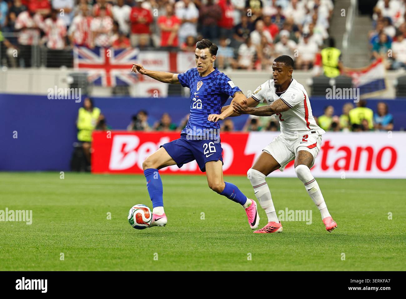 (L-R) Peter Musa (CRO), Ezri Konsa (ENG), JUNE 17, 2026 - Football ...