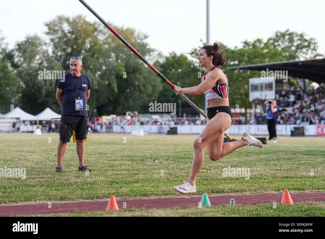Nayah CAUVIN of France competes in tje Women Pole Jump event during the ...