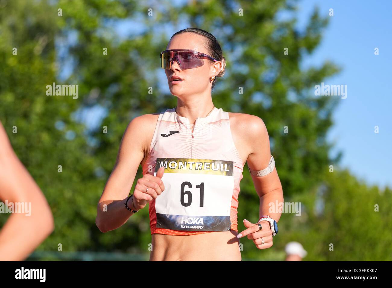 Ana DELAHAIE of France competes in the Women 5000m Walk Race during the ...
