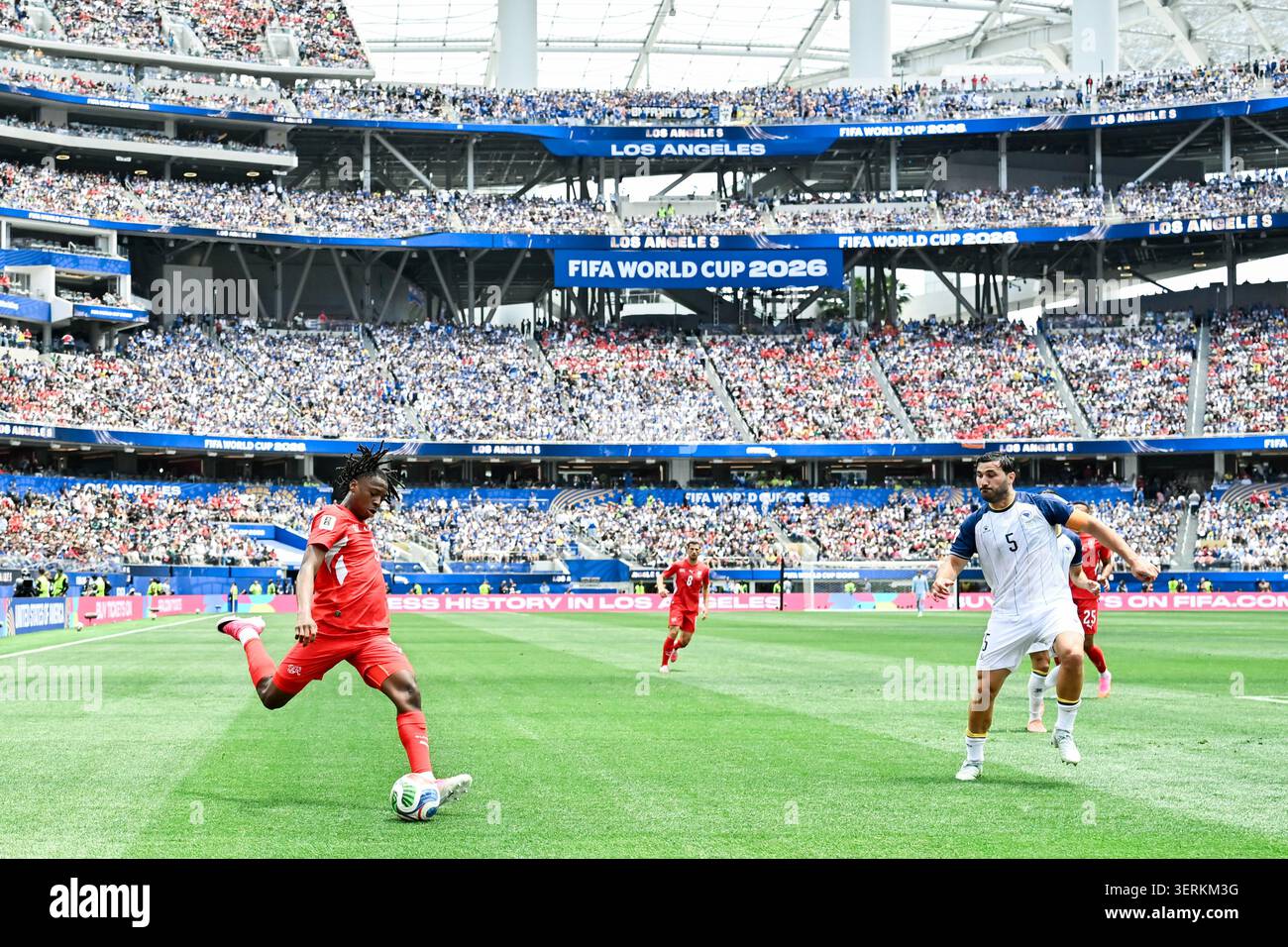 Johan Manzambi of Switzerland passes the ball during a FIFA Men’s World ...