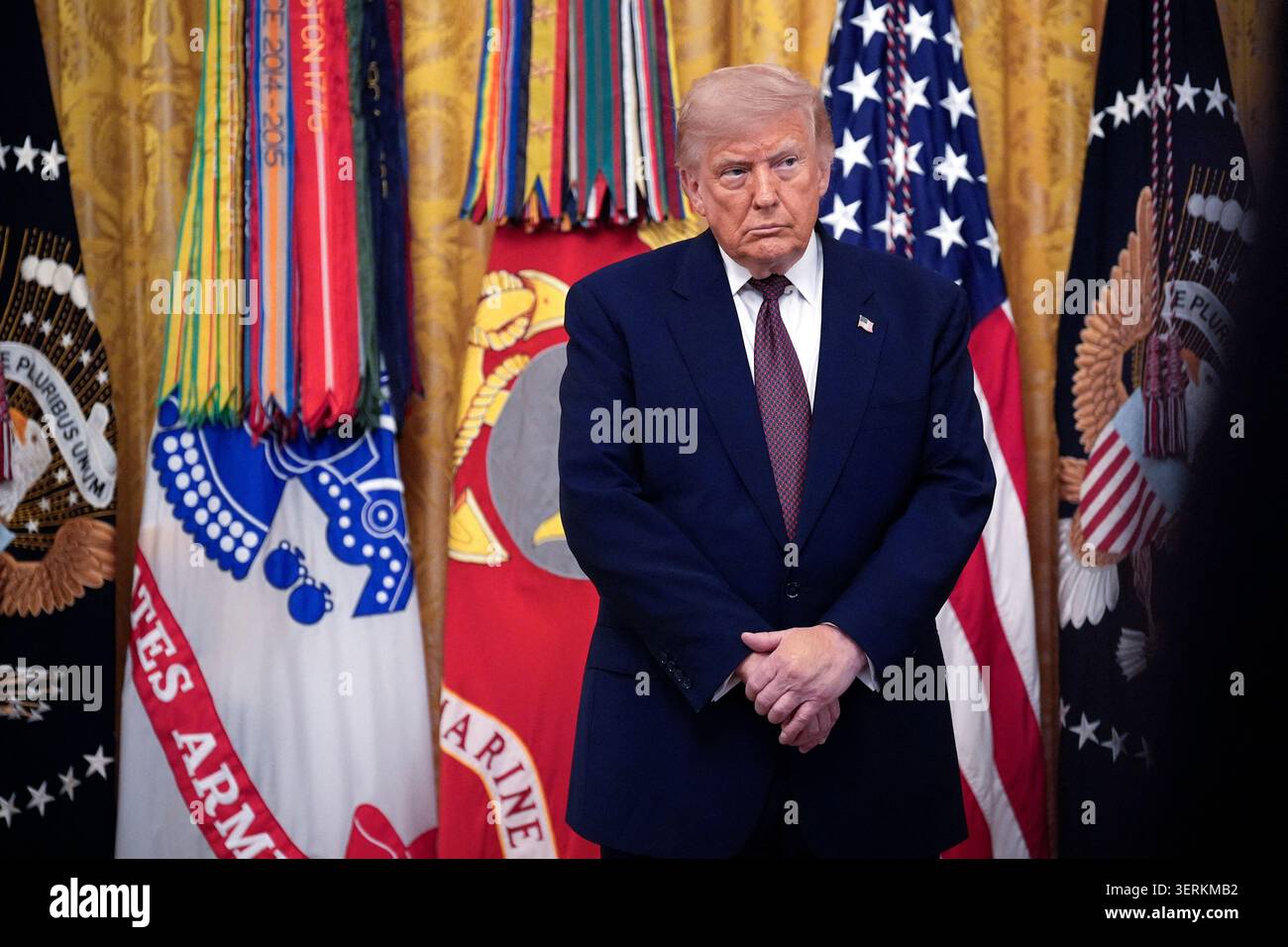 President Donald Trump attends the Medal of Honor award ceremony in the ...