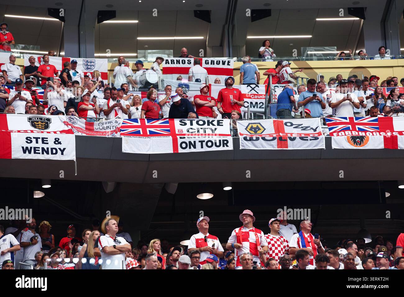 DALLAS, USA - 17th June 2026: England fans display their flags and ...