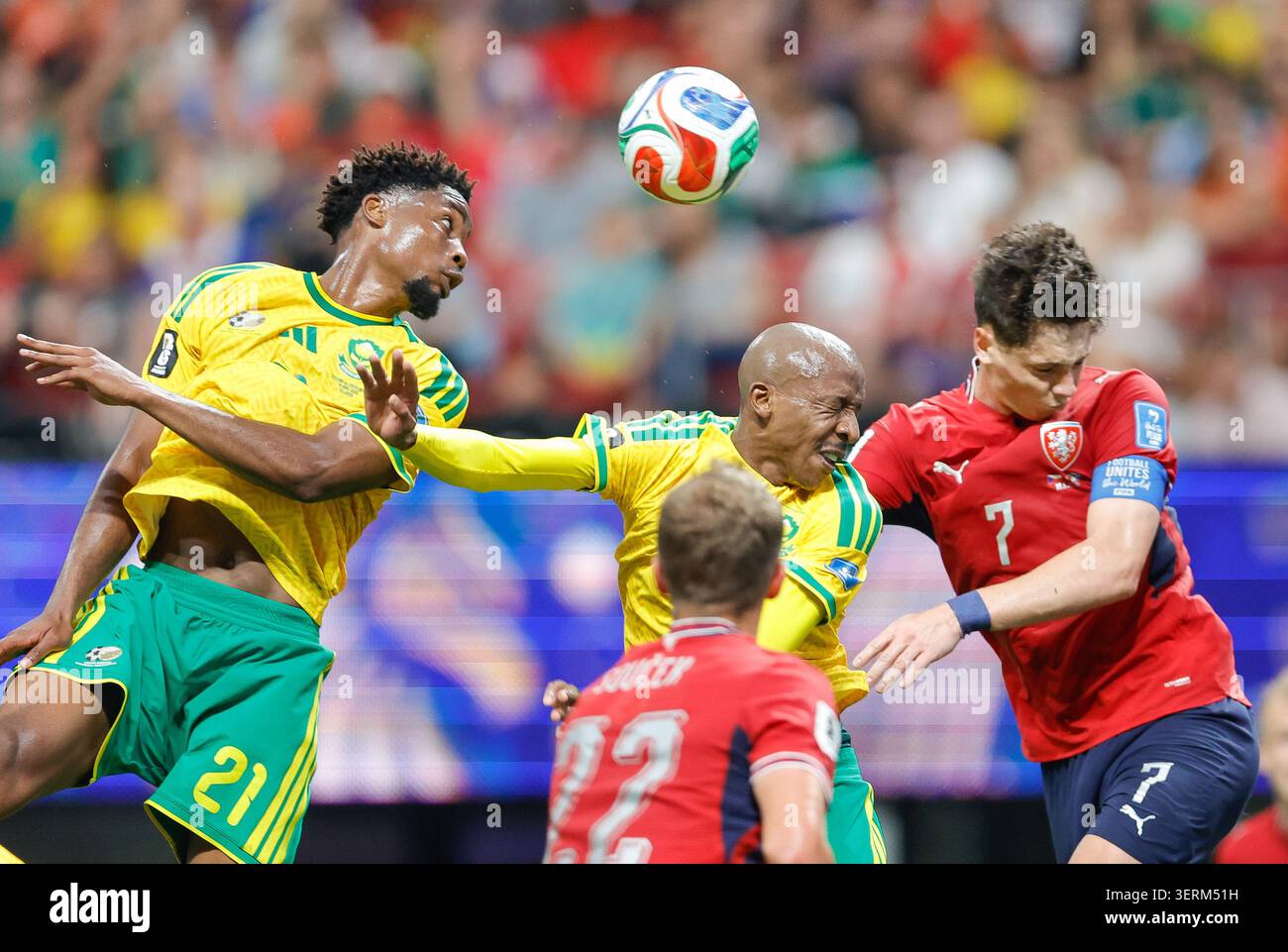South Africa's Ime Okon, South Africa's Khuliso Mudau and Czechia's ...
