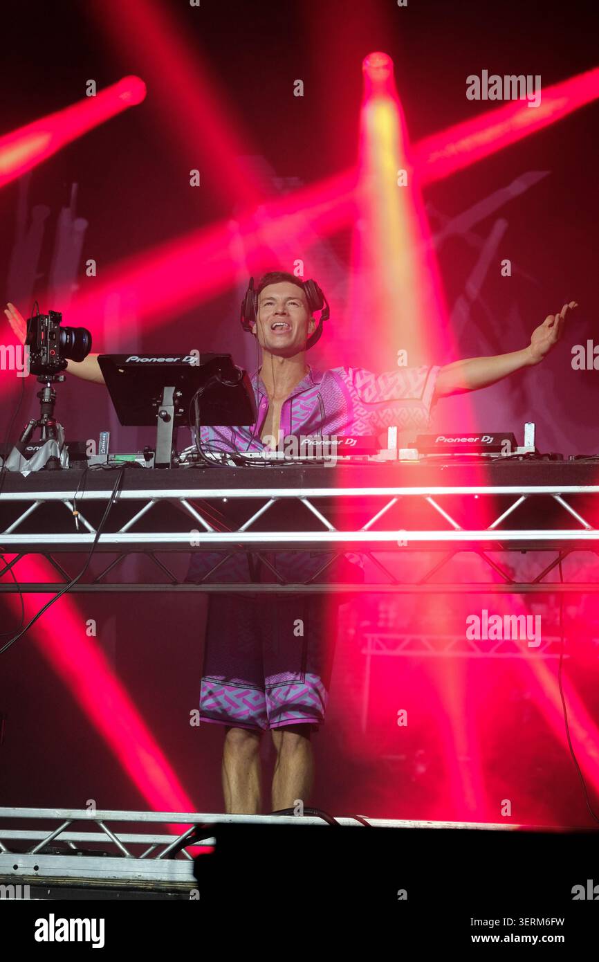 English DJ, producer, bodybuilder, and television personality Joel ...