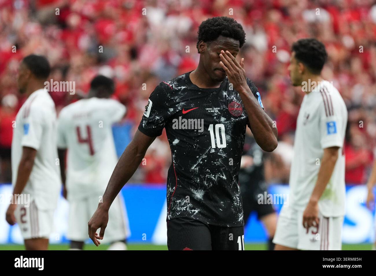 Canada's Jonathan David becomes emotional after scoring his side's ...