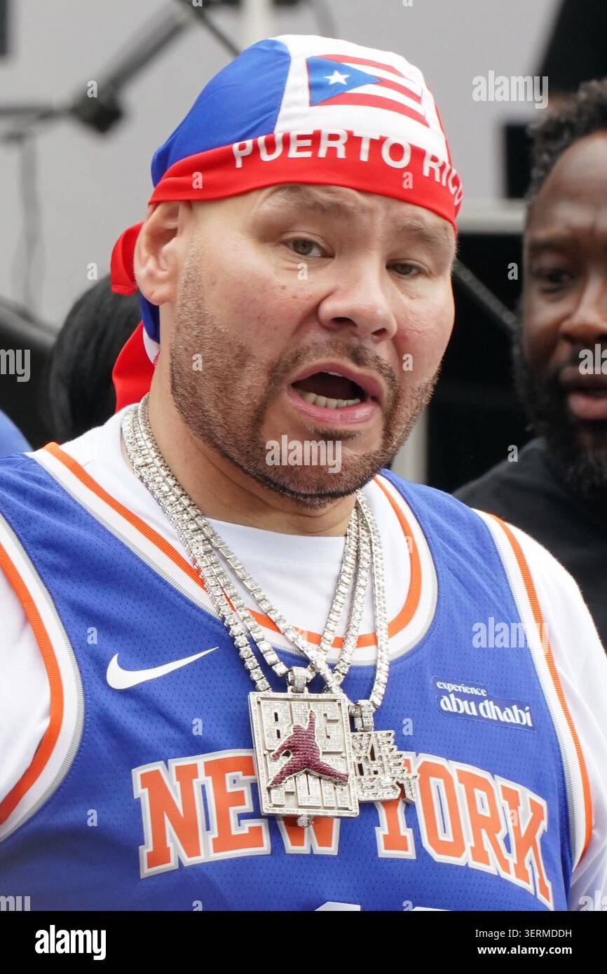 Fat Joe at a public appearance for Knicks NBA Championship Ceremony ...