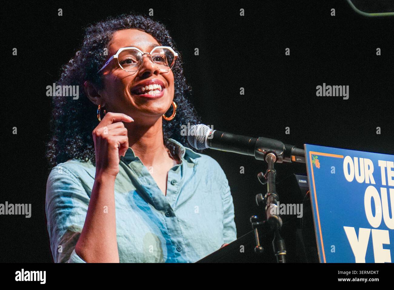 Democratic congressional candidate Darializa Avila speaks during a Get ...