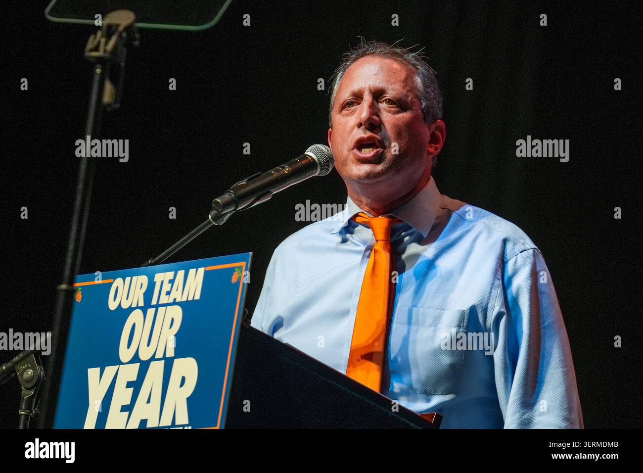 Democratic congressional candidate Brad Lander speaks during a Get Out ...