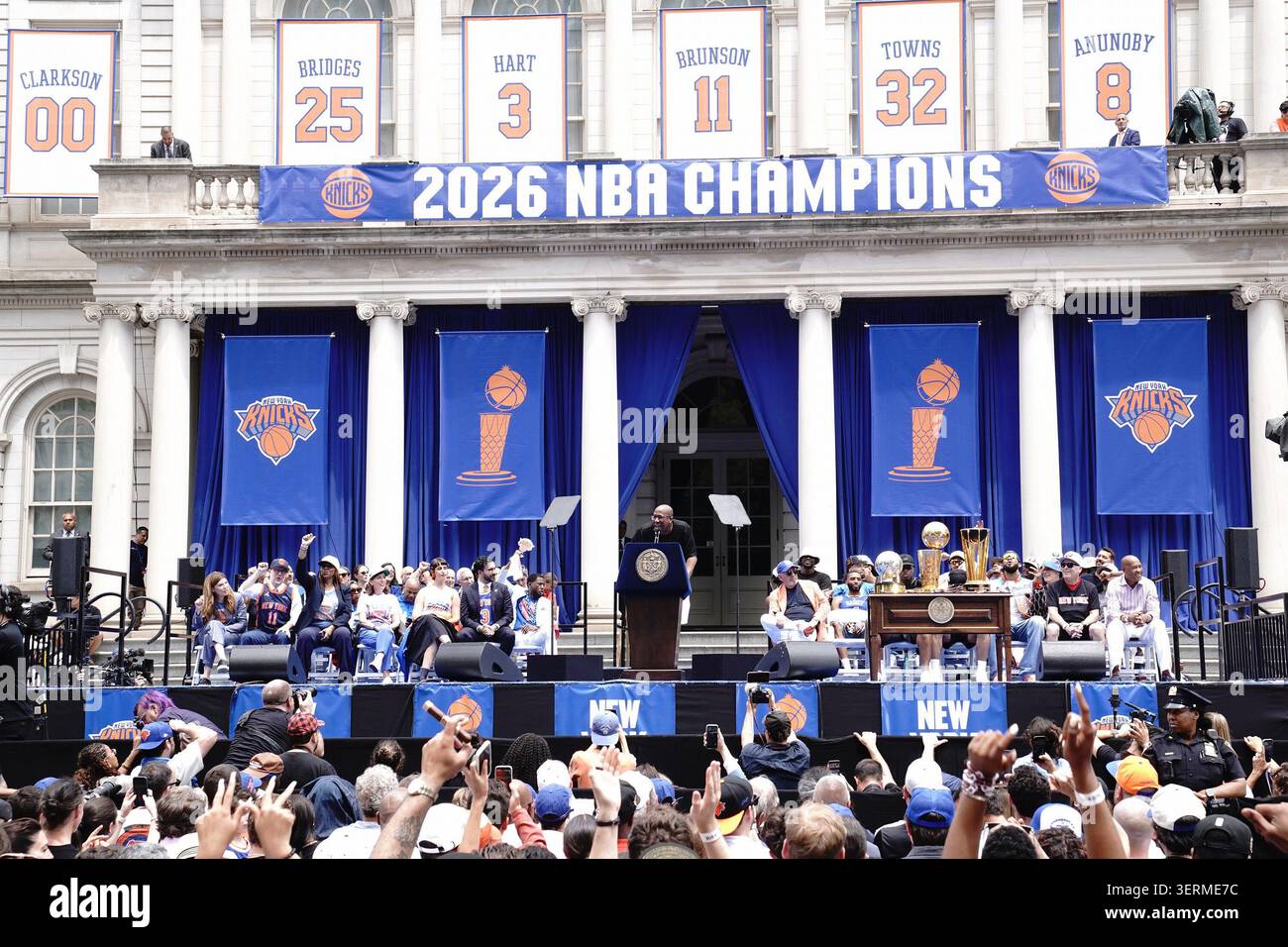 Mike Brown at a public appearance for Knicks NBA Championship Ceremony ...