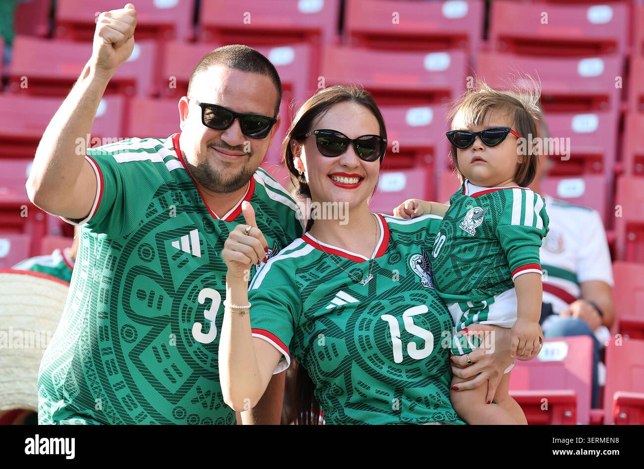 Mexican supporters cheer ahead of the Group A match between Mexico and ...