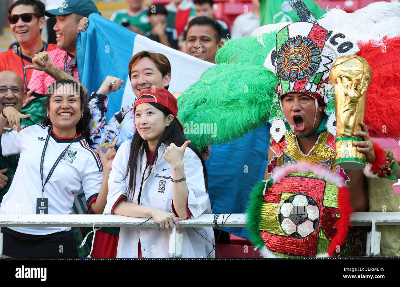 Supporters of Mexico and South Korea cheer ahead of the Group A match ...