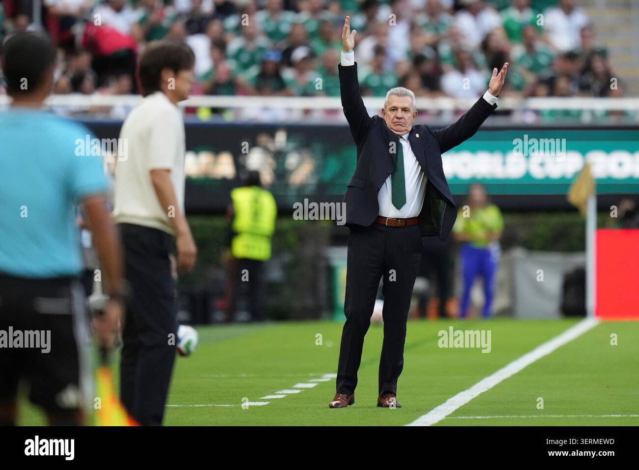 Mexico head coach Javier Aguirre reacts during the World Cup Group A ...
