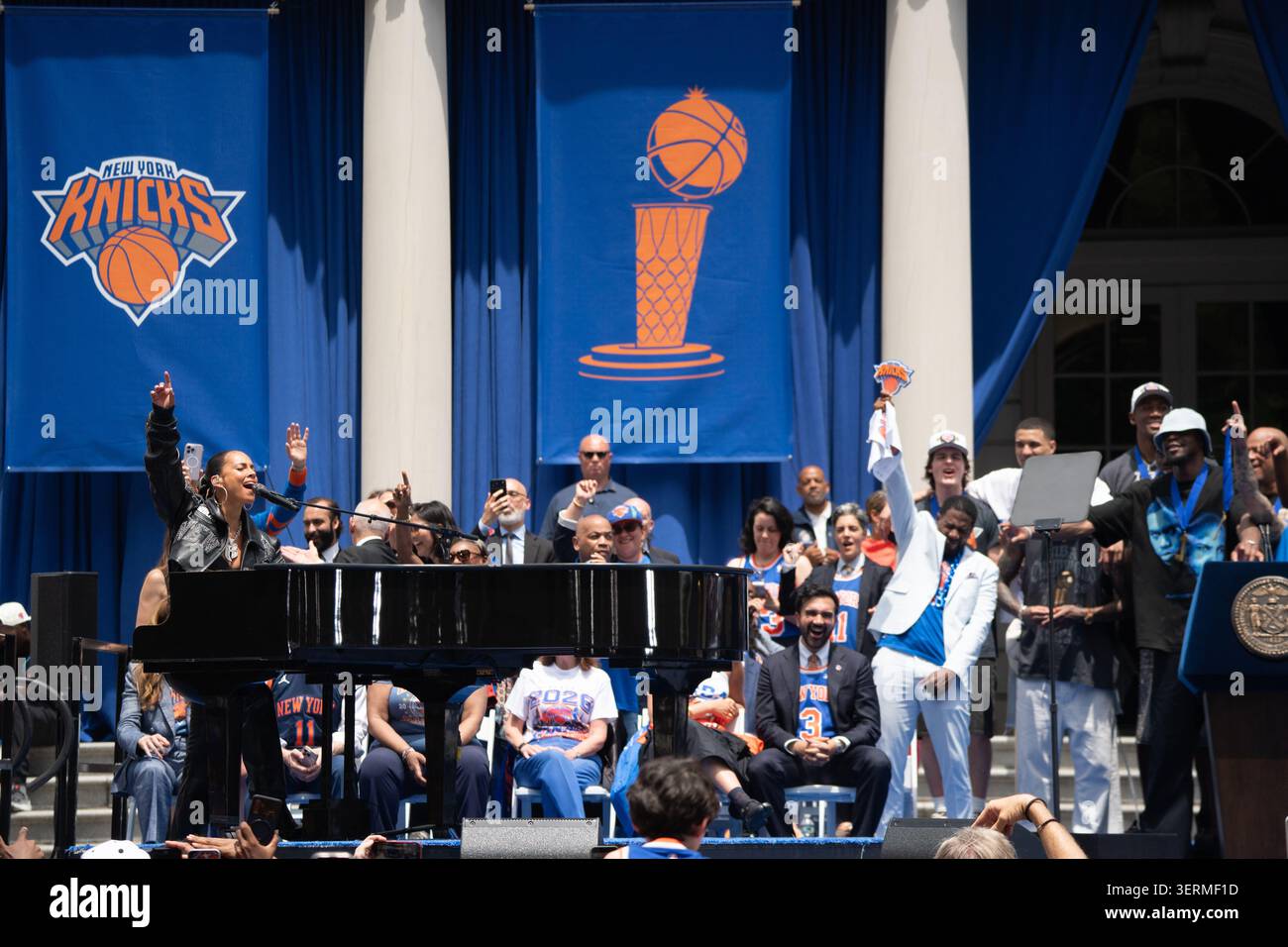 Alicia Keys performs during the 2026 NBA Championship ceremony for the ...