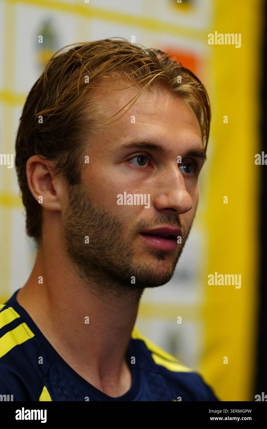 FRISCO, TEXAS - JUNE 18, 2026: person during Sweden's press conference ...