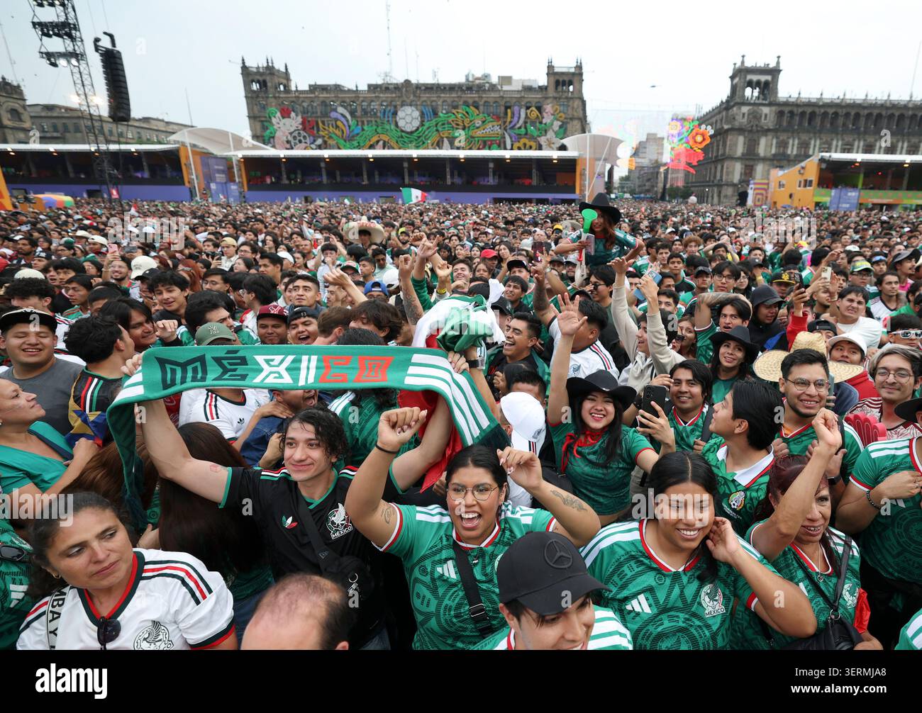 Guadalajara, Mexico. 18th June, 2026. Fans cheer before a group A match ...
