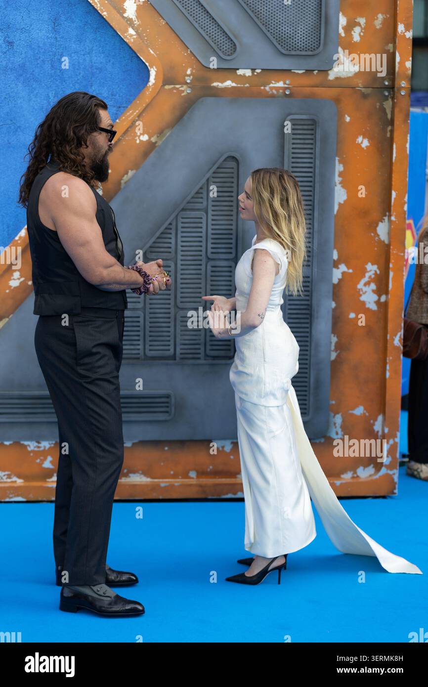 Jason Momoa and Milly Alcock attend the UK Sneak Peak Fan Event for ...