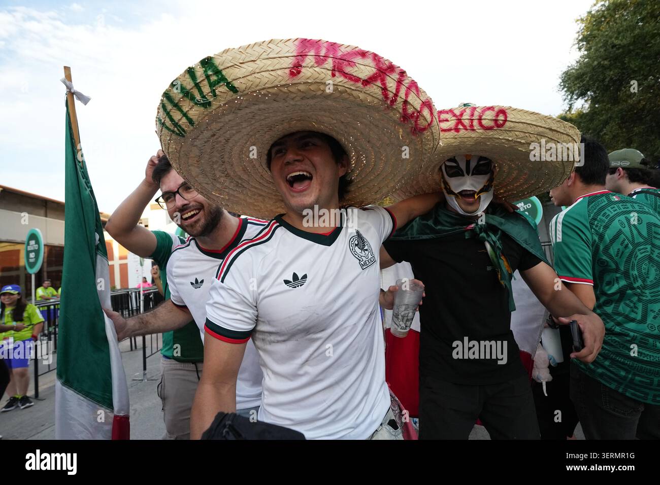 Fans arrive to the FIFA Fan Zone prior to a World Cup soccer match ...