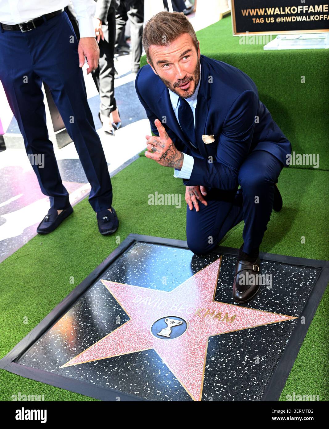 Soccer Player David Beckham is honored with A Star On The Hollywood ...