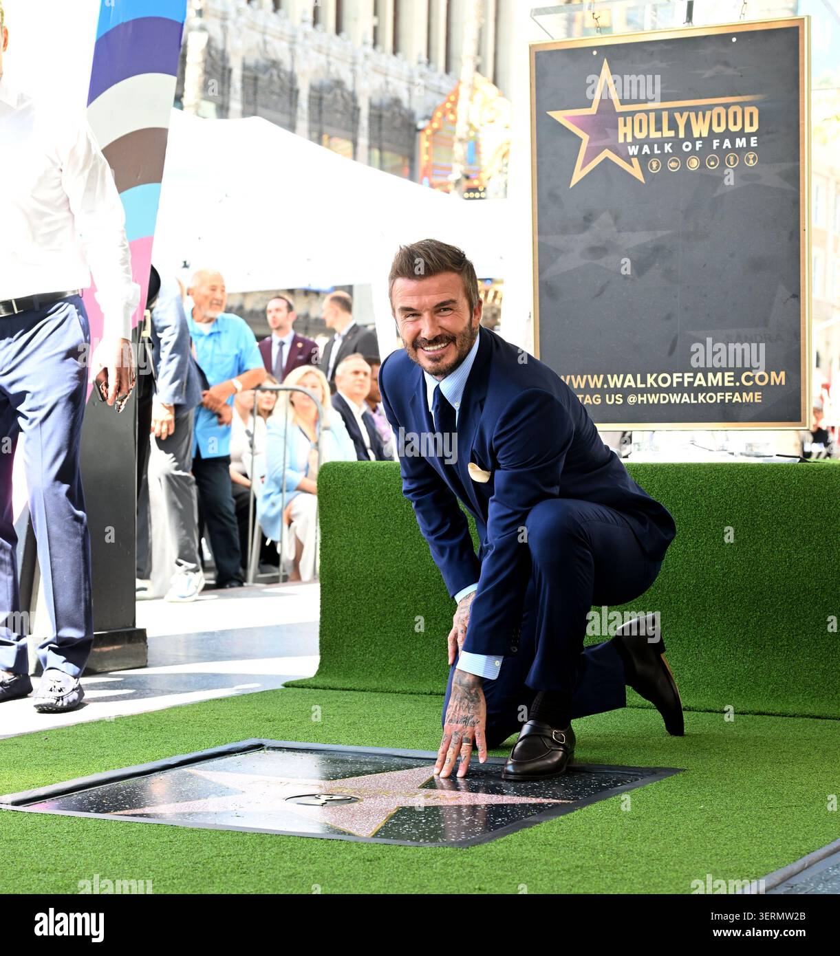 Soccer Player David Beckham is honored with A Star On The Hollywood ...