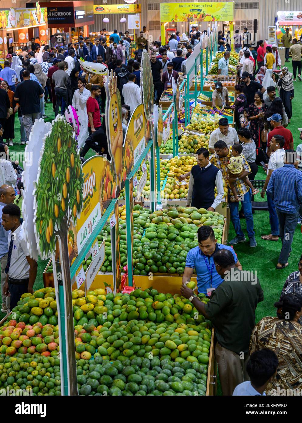 People choose mangoes during the 3rd Indian Mango Festival at Souq ...