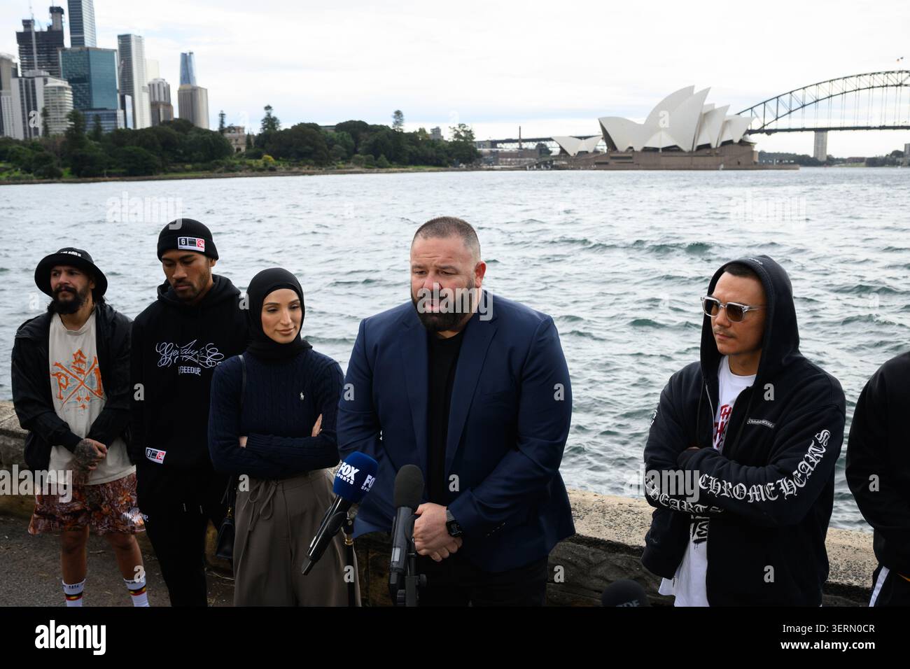 No Limit Boxing CEO George Rose flanked by Australian boxers Tina ...