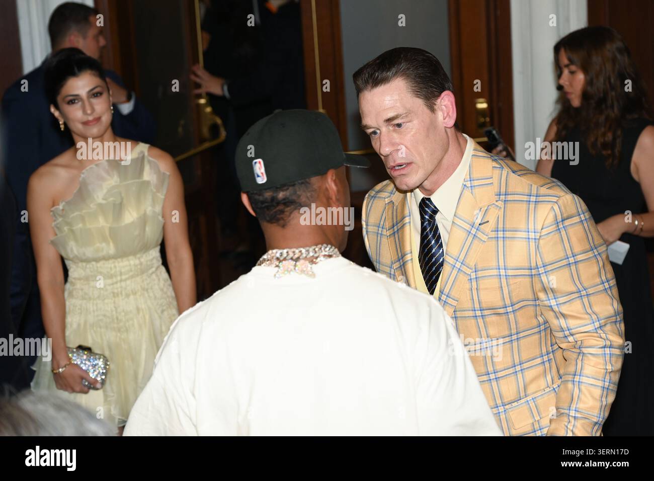 Shay Shariatzadeh, DJ Whoo Kid, John Cena attending the New York ...