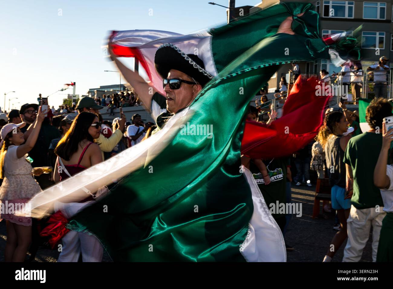 Seattle, USA. 18th Jun 2026. Thousands of fans flood the waterfront for ...