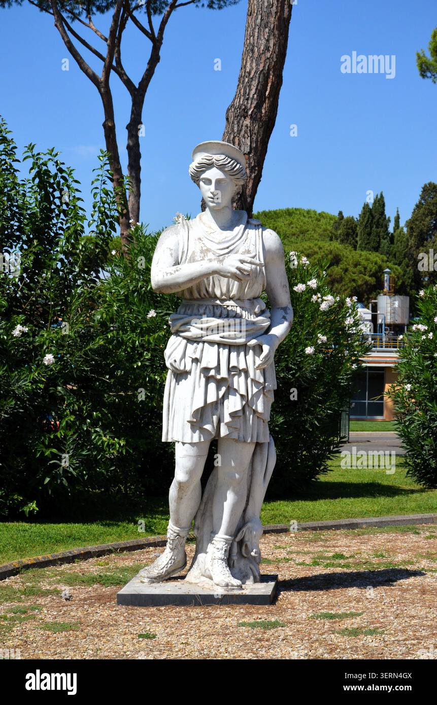 Rome, Italy 09.07.2020: statue at Cinecittà is likely a prop or a ...