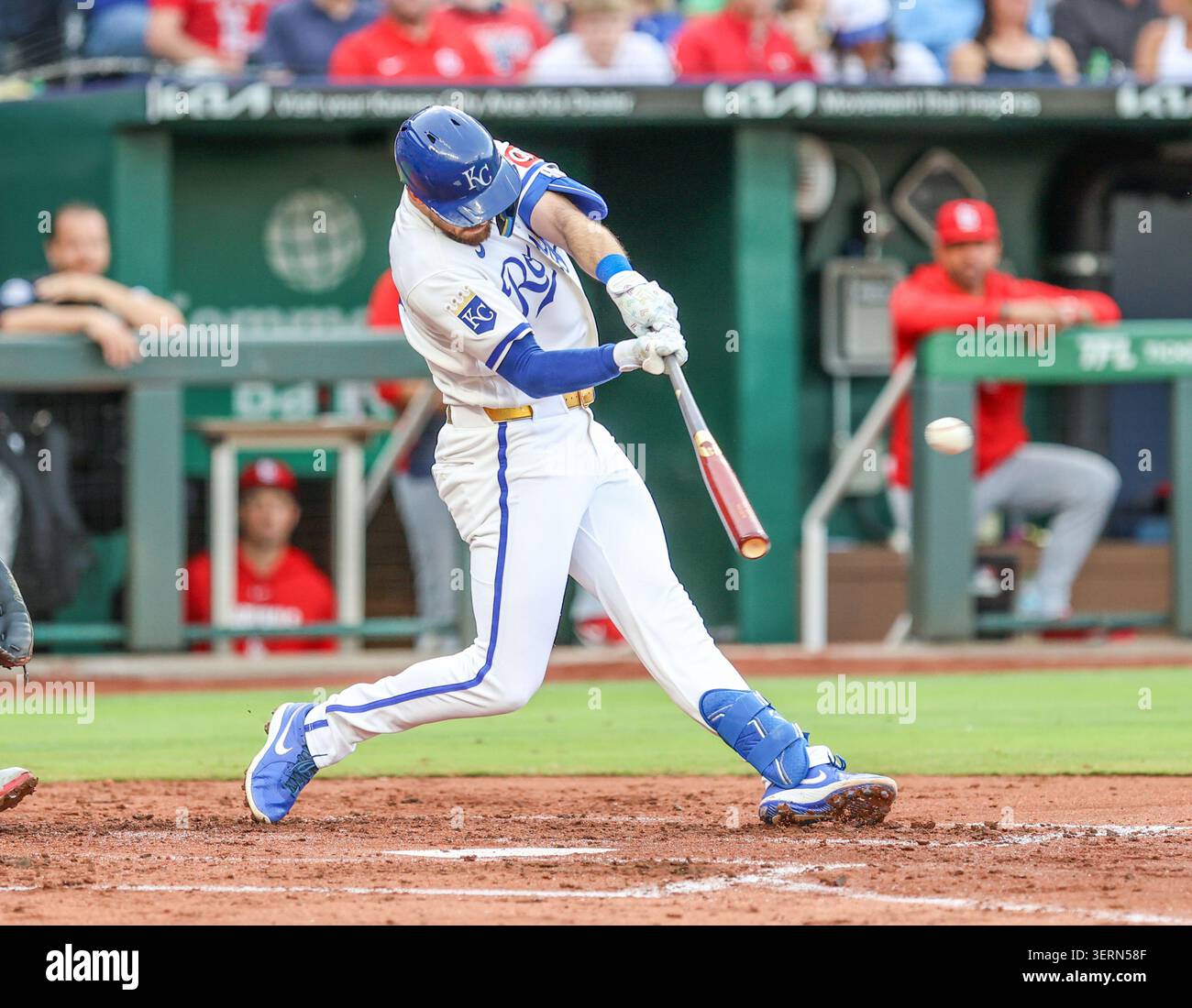 JUN 18, 2026: Kansas City Royals infielder Nick Loftin (12) hits a ...