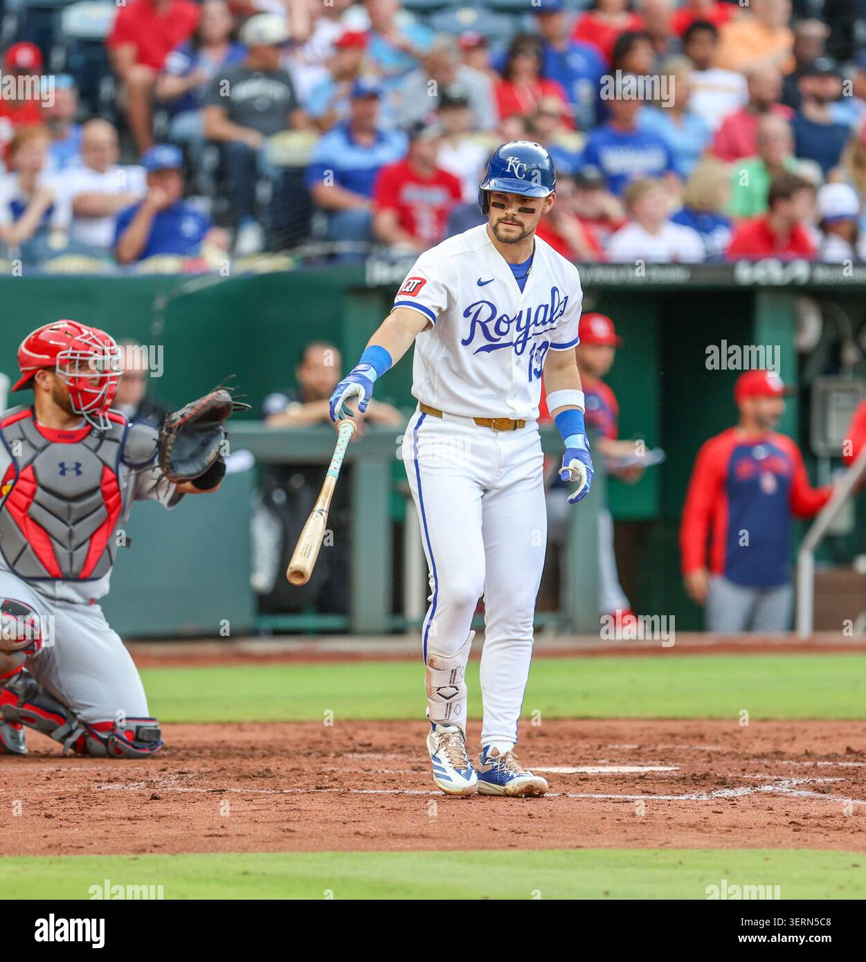 JUN 18, 2026: Kansas City Royals infielder Michael Massey (19) draws a ...