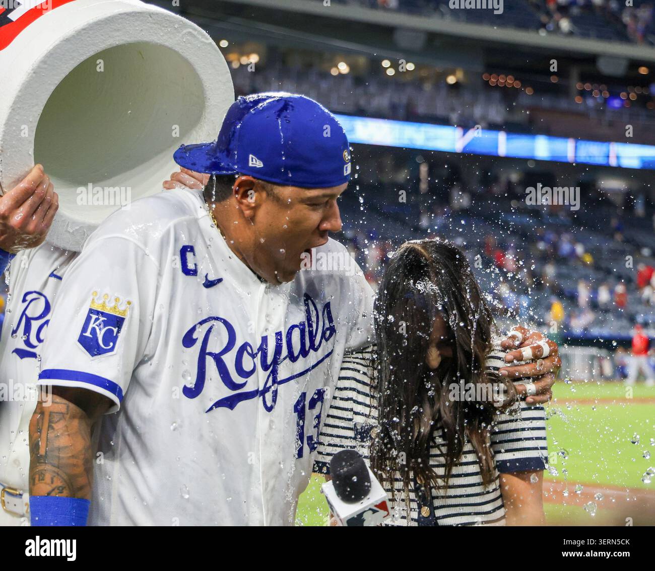 JUN 18, 2026: Kansas City Royals catcher Salvador Perez (13) and Royals ...