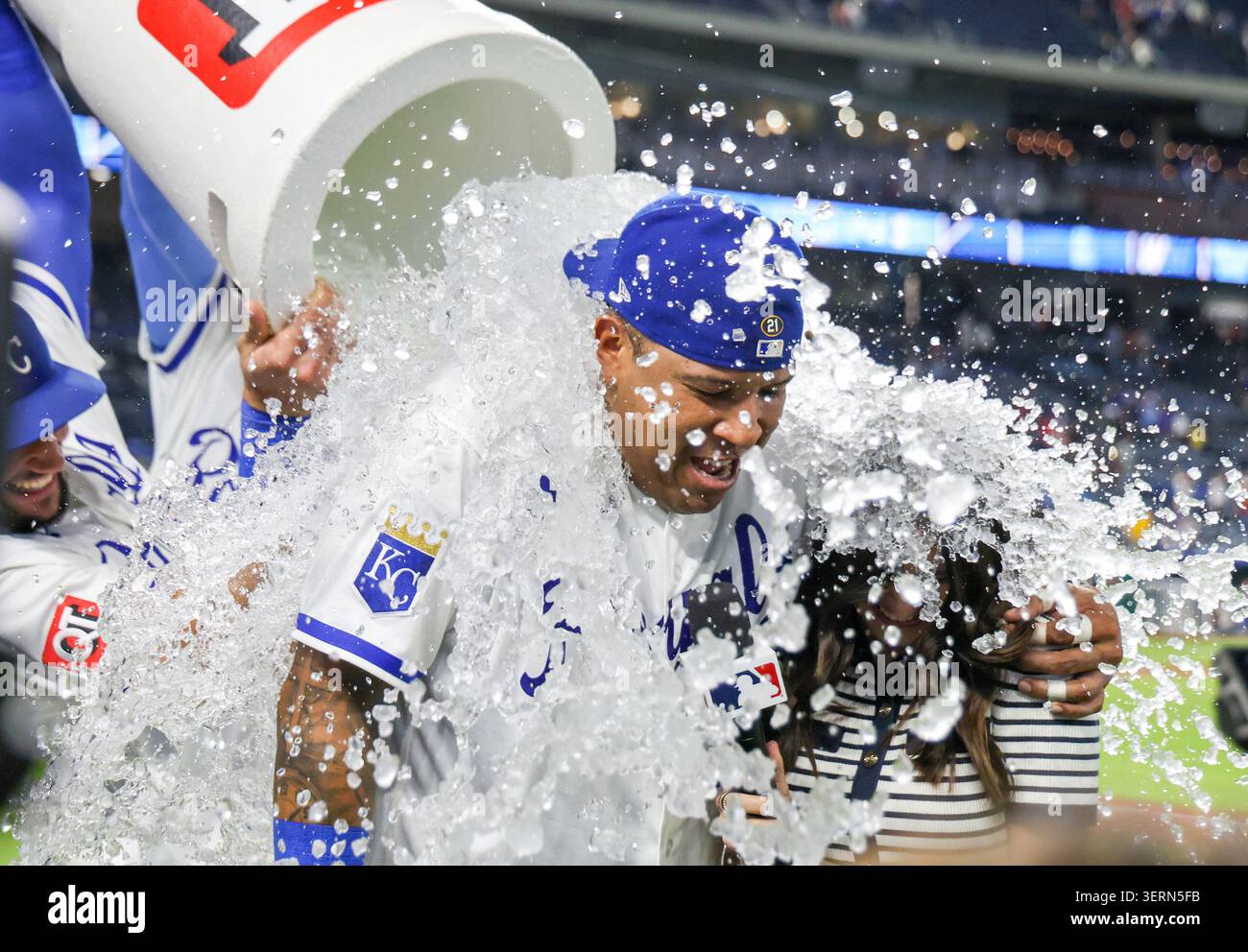 JUN 18, 2026: Kansas City Royals catcher Salvador Perez (13) and Royals ...