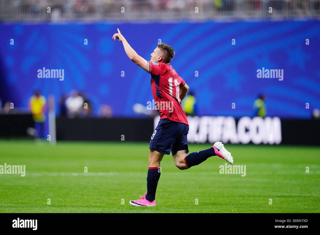 IPA85842748 - Michal Sadilek of Czechia celebrates a goal 1-0 during ...