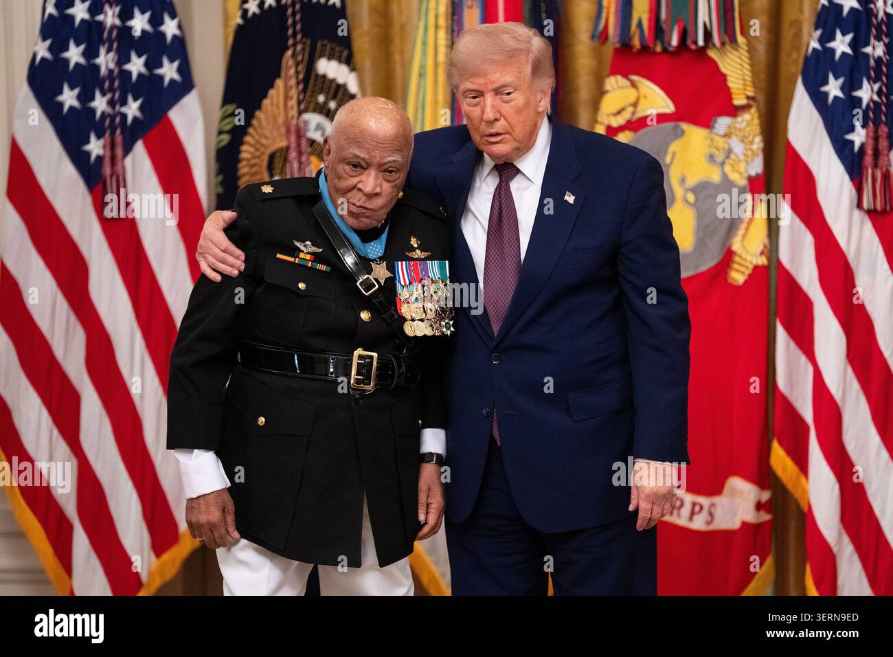United States President Donald Trump awards the Medal of Honor to Major ...