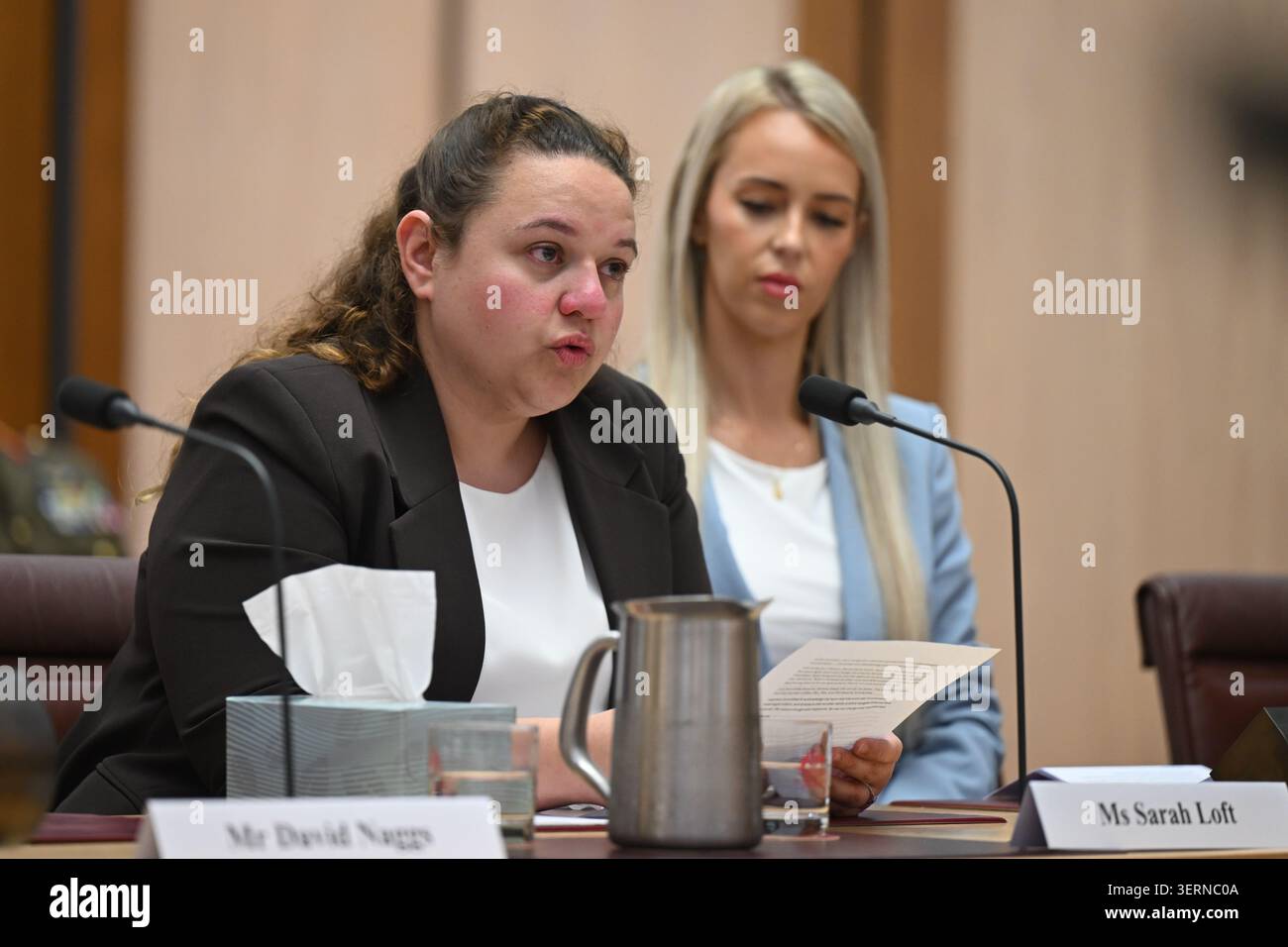 Sarah Loft speaks during a Public Hearing into the MRH90 Taipan ...