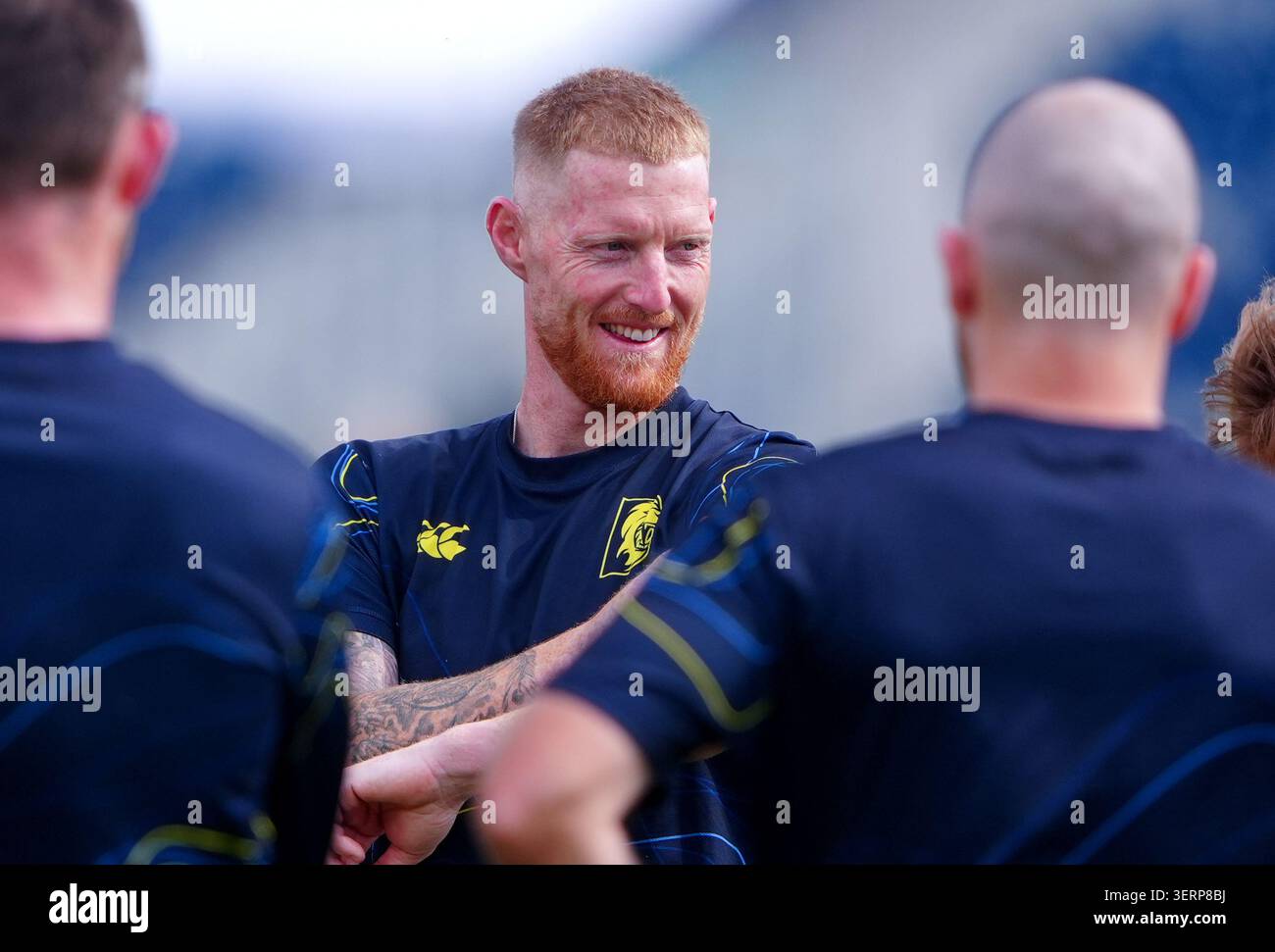 Durham's Ben Stokes warms up on day one of the Rothesay County ...