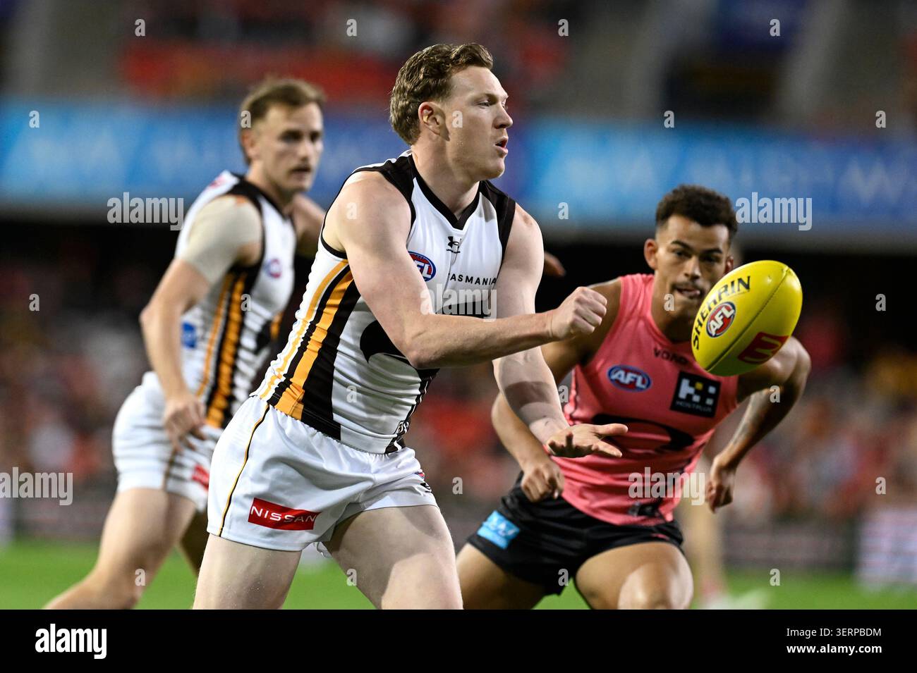 James Sicily of the Hawks during the AFL Round 15 match between the ...