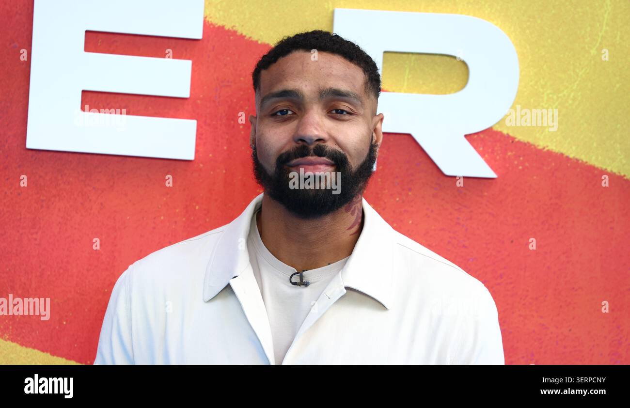 Jordan Banjo attends the UK sneak peak fan event for the movie ...